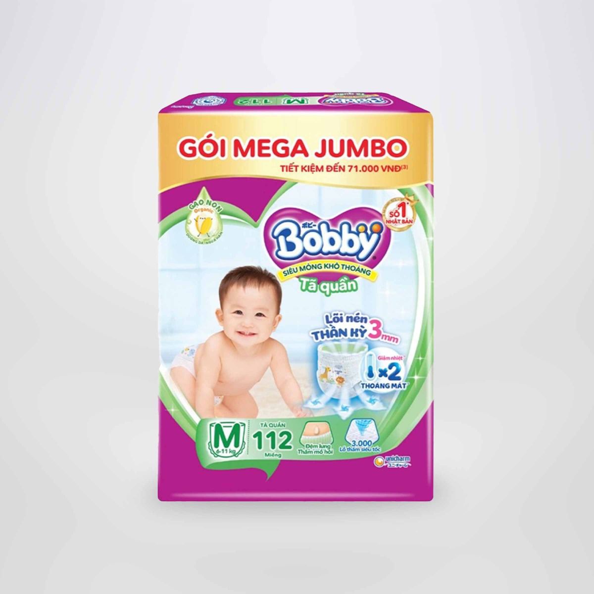 Mua Sản phẩm Tã quần Bobby 3mm Mega Jumbo Gạo non chỉ với giá 595,000đ ...