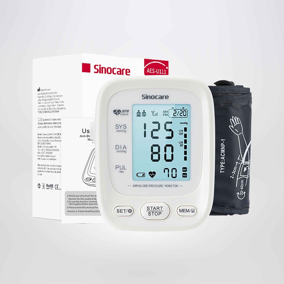 Mua Sản phẩm Sinocare Máy Đo Huyết Áp AES-U111 chỉ với giá 500,000đ - Cửa hàng Hello Bacsi