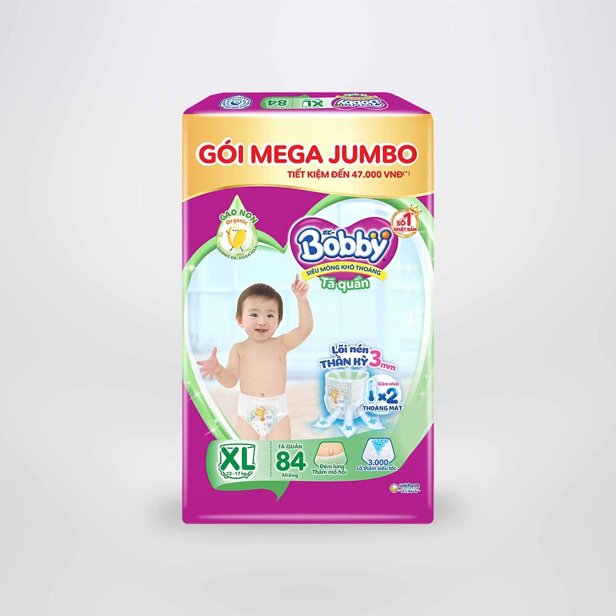 Mua Sản phẩm Tã quần Bobby 3mm Mega Jumbo Gạo non chỉ với giá 595,000đ ...