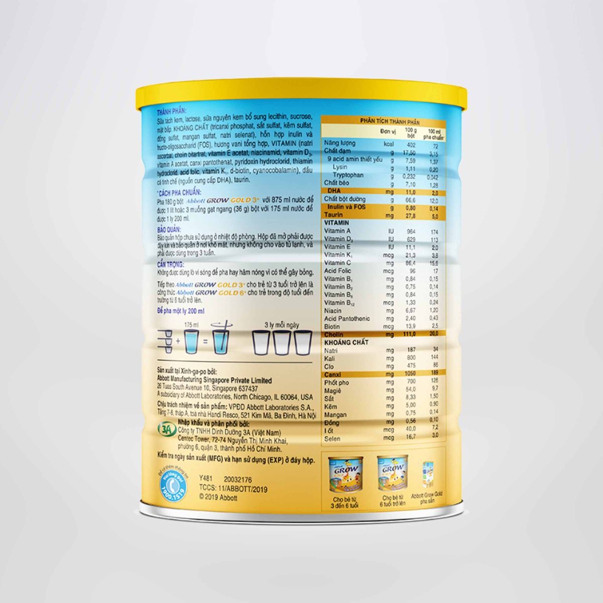 Mua Sản phẩm Sữa Bột Abbott Grow 3+ 900g chỉ với giá 429,000đ - Cửa hàng Hello Bacsi